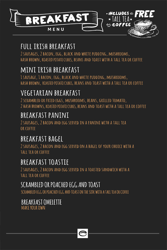 Our Food & Beverages Menu | Esquires Coffee Ireland